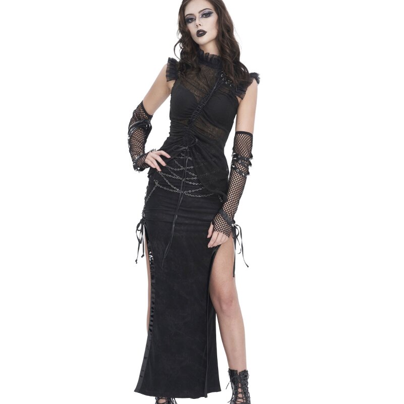Devil Fashion long mesh sleeves with straps | BOUDOIR NOIR