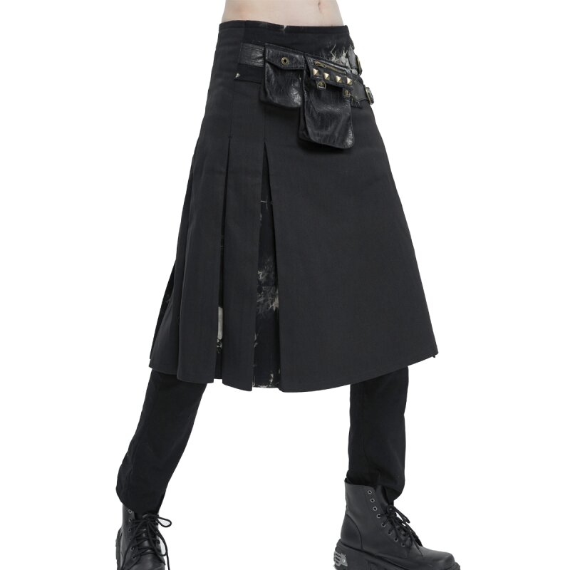 Devil Fashion Gothic Kilt with Patent Pockets | BOUDOIR NOIR